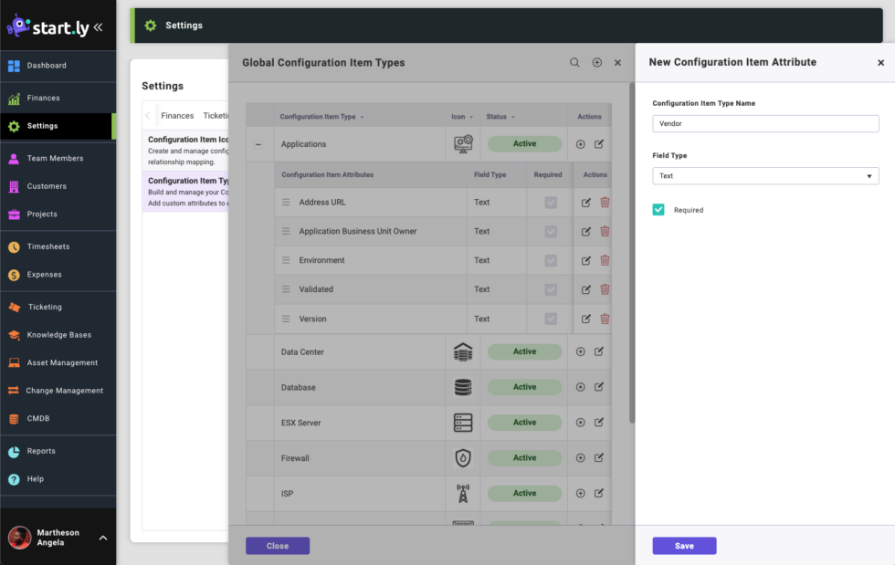 CMDB Settings | Startly Support